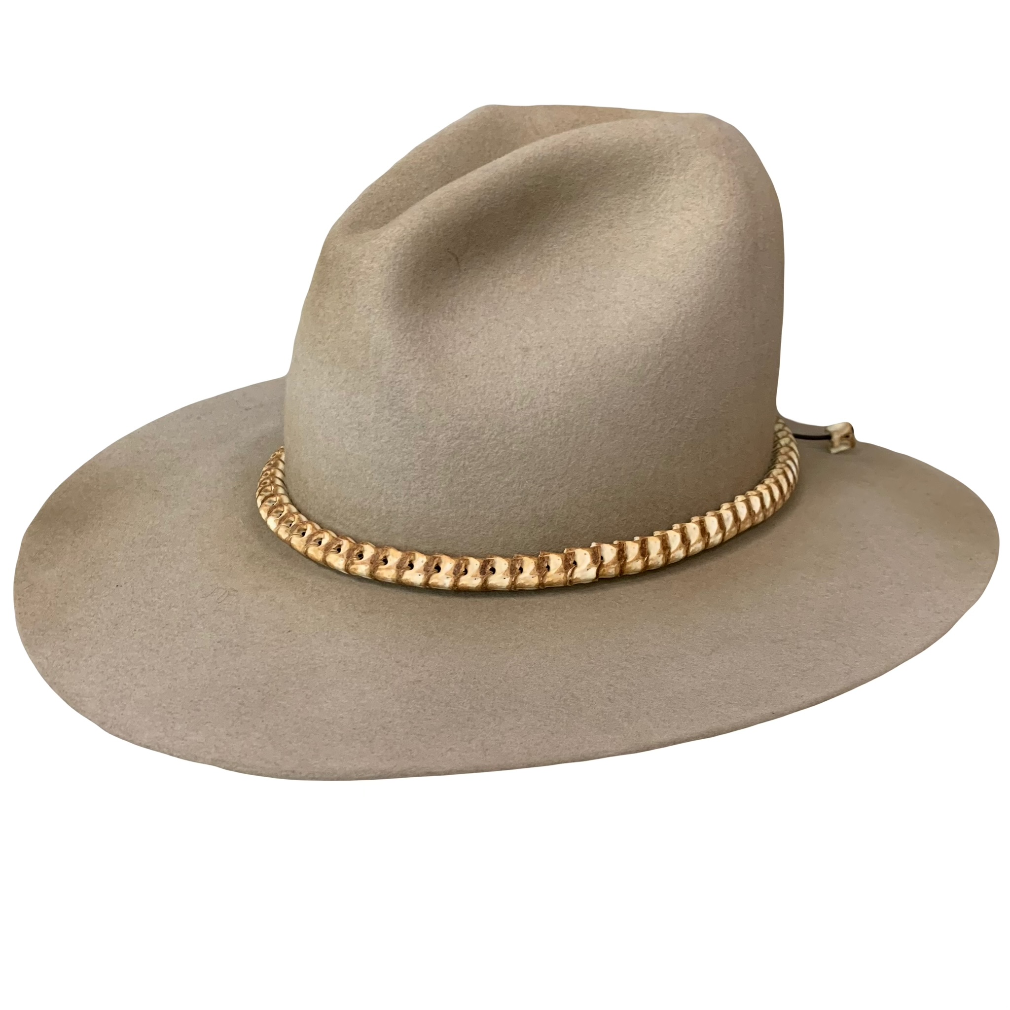 Snake Vertebrae Hat Band - Tan - Mountain Gems Hand Crafted